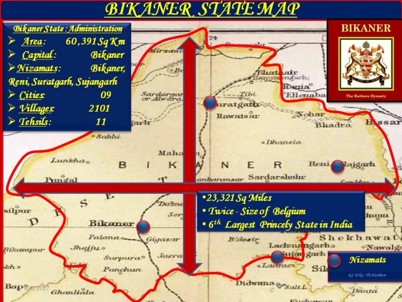 Bikaner (Princely State) Homepage with Pictures and Map : Rajput ...